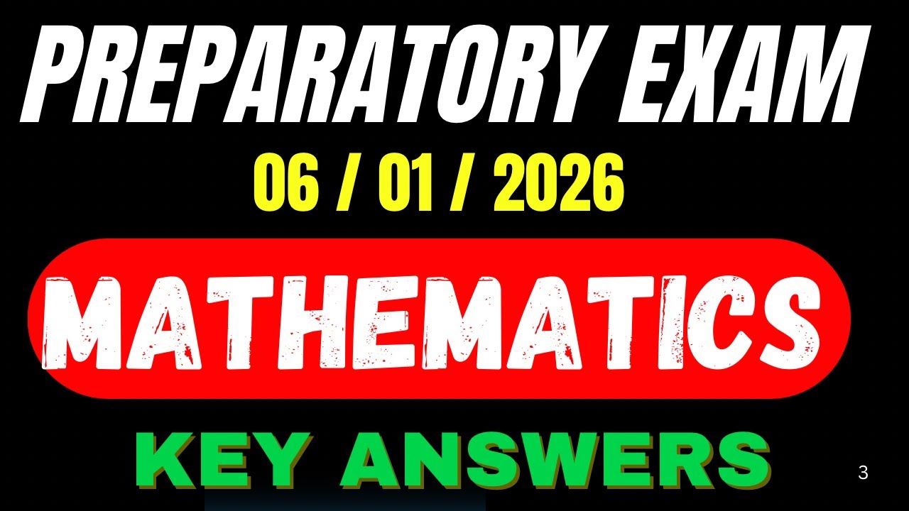 TODAY'S MATHEMATICS PREPARATORY KEY ANSWERS 2026 || MCQ & FILL IN THE ...