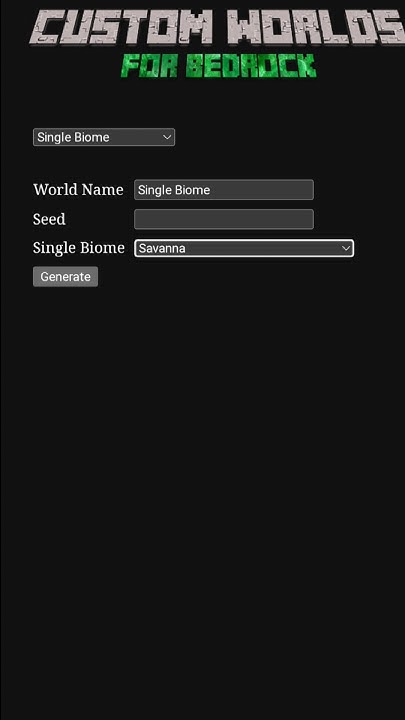 How to make custom single biome world in Minecraft Bedrock/Pocket ...