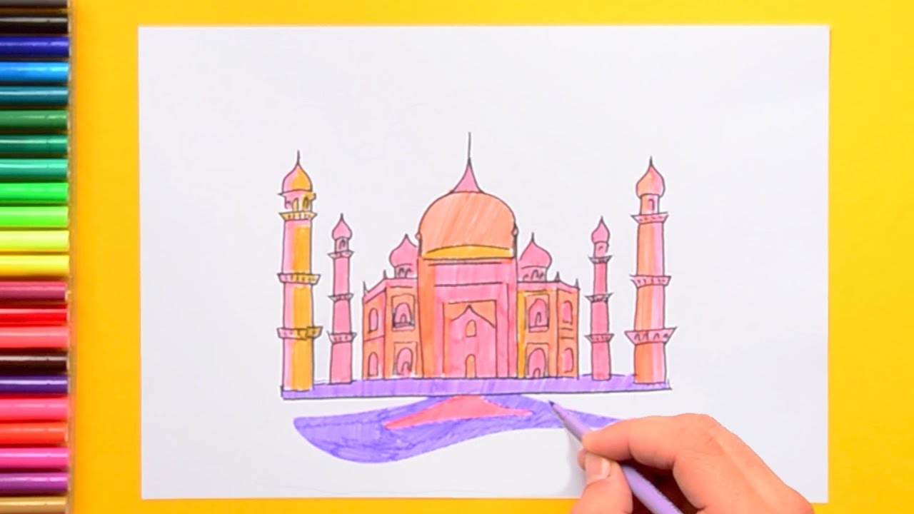 How to draw the Taj Mahal - YouTube