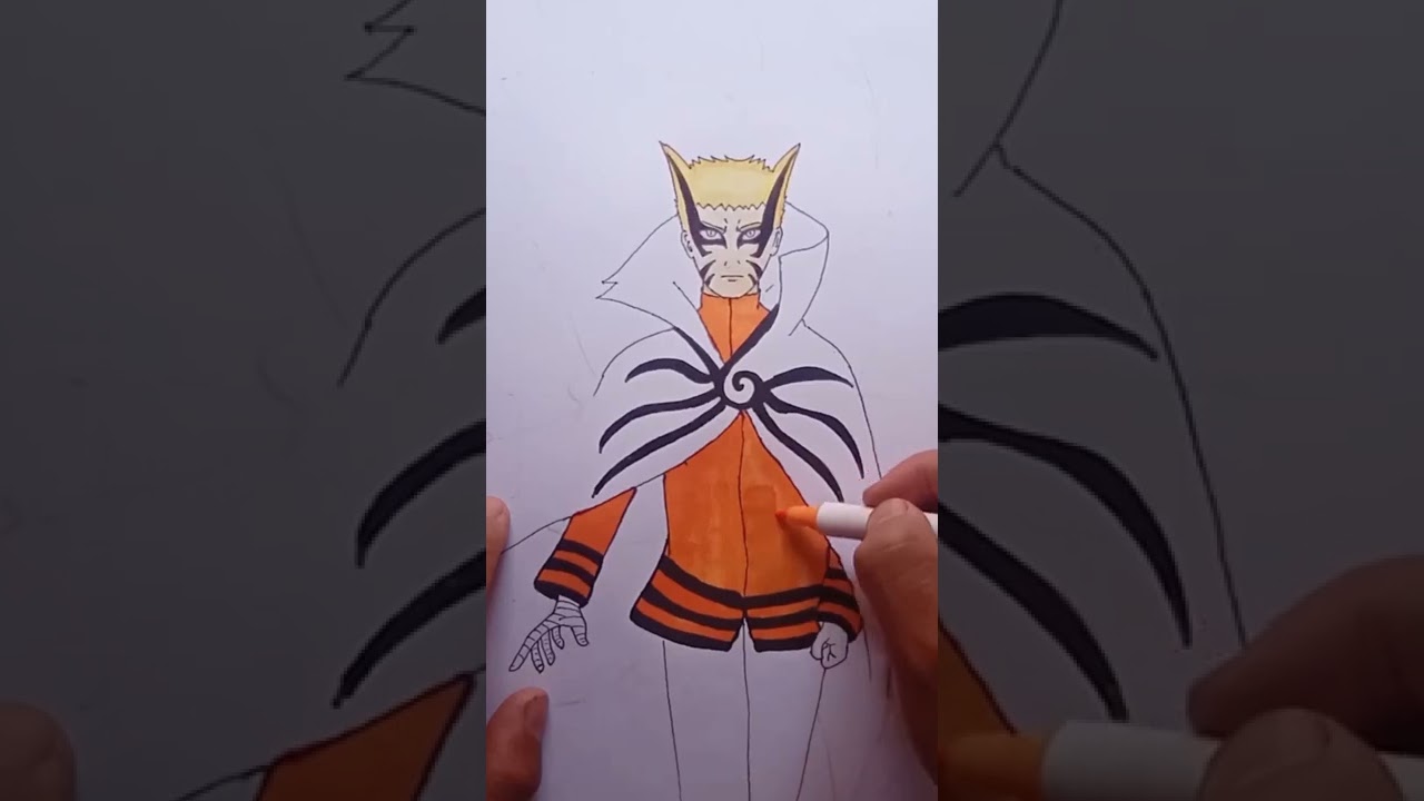 drawing naruto mode baryon#Pelukis anime - YouTube