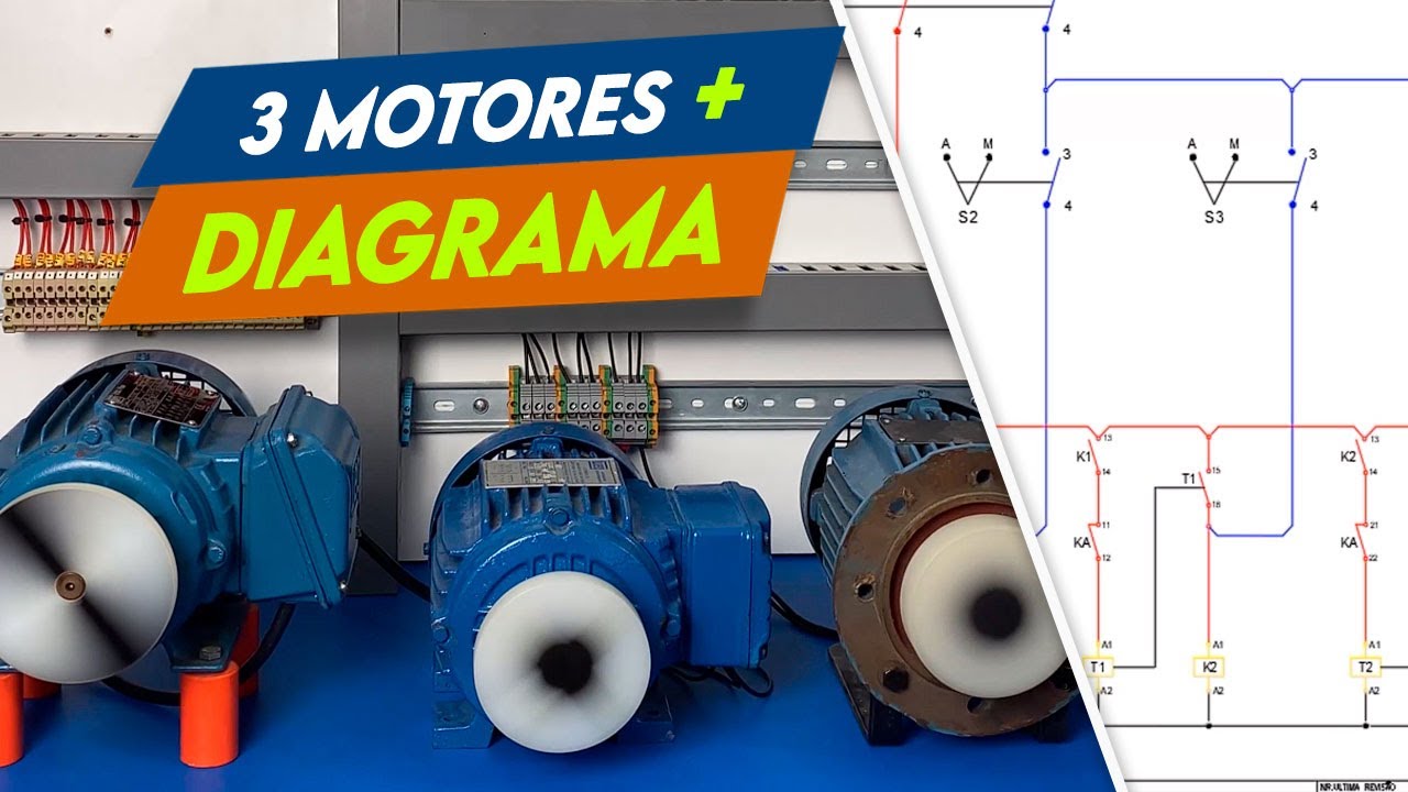 😏FORMA SIMPLE de partir 3 MOTORES em CASCATA + DIAGRAMA - YouTube
