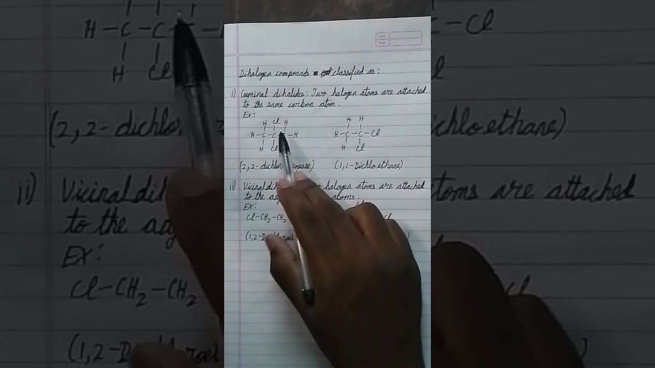 Geminal and Vicinal dihalides difference - YouTube
