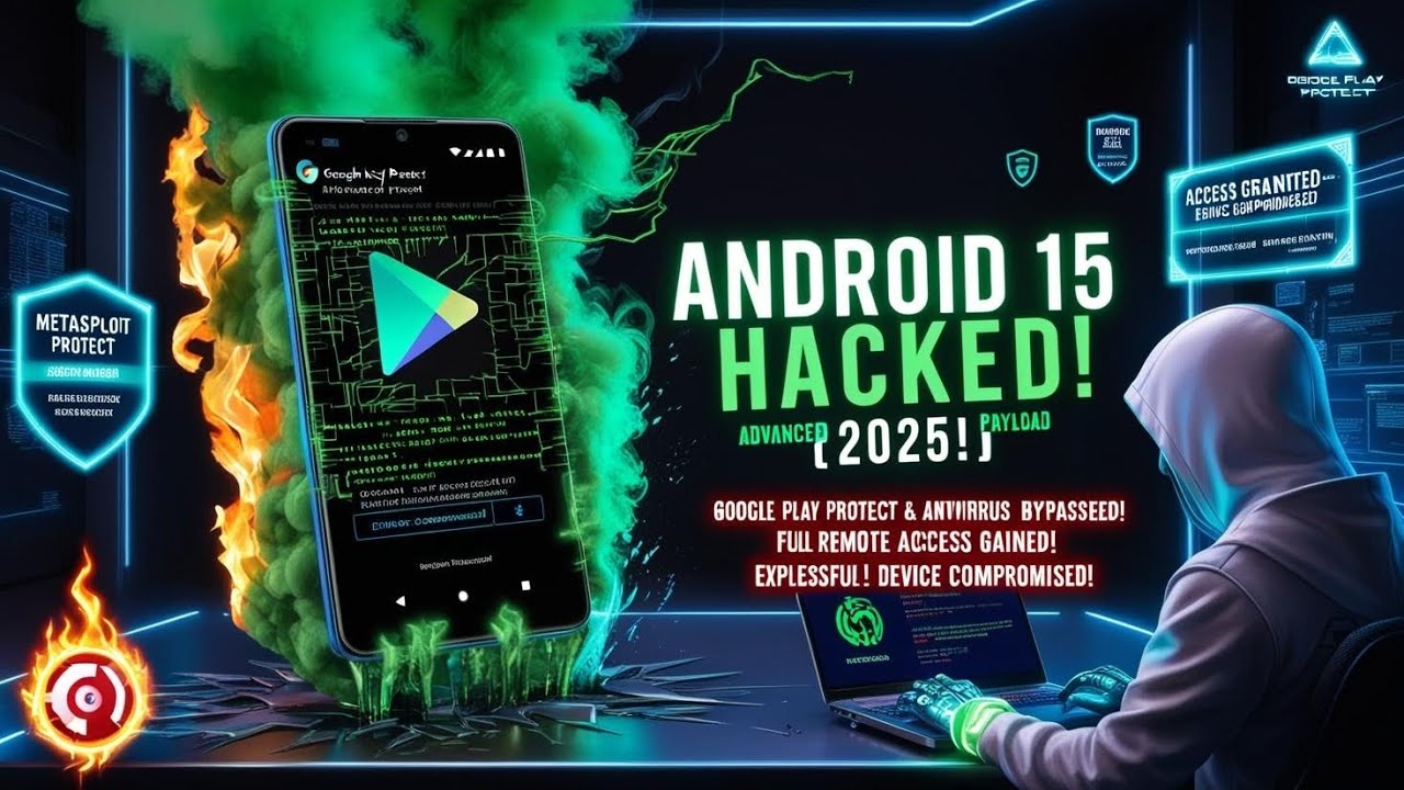 ANDROID 15 HACKED! ⚠️ Metasploit ADVANCED F.U.D PAYLOAD | Google Play Protect & Antivirus ...