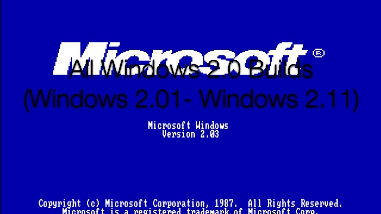 All Windows 2.0 Builds (Windows 2.01 - Windows 2.11) - YouTube