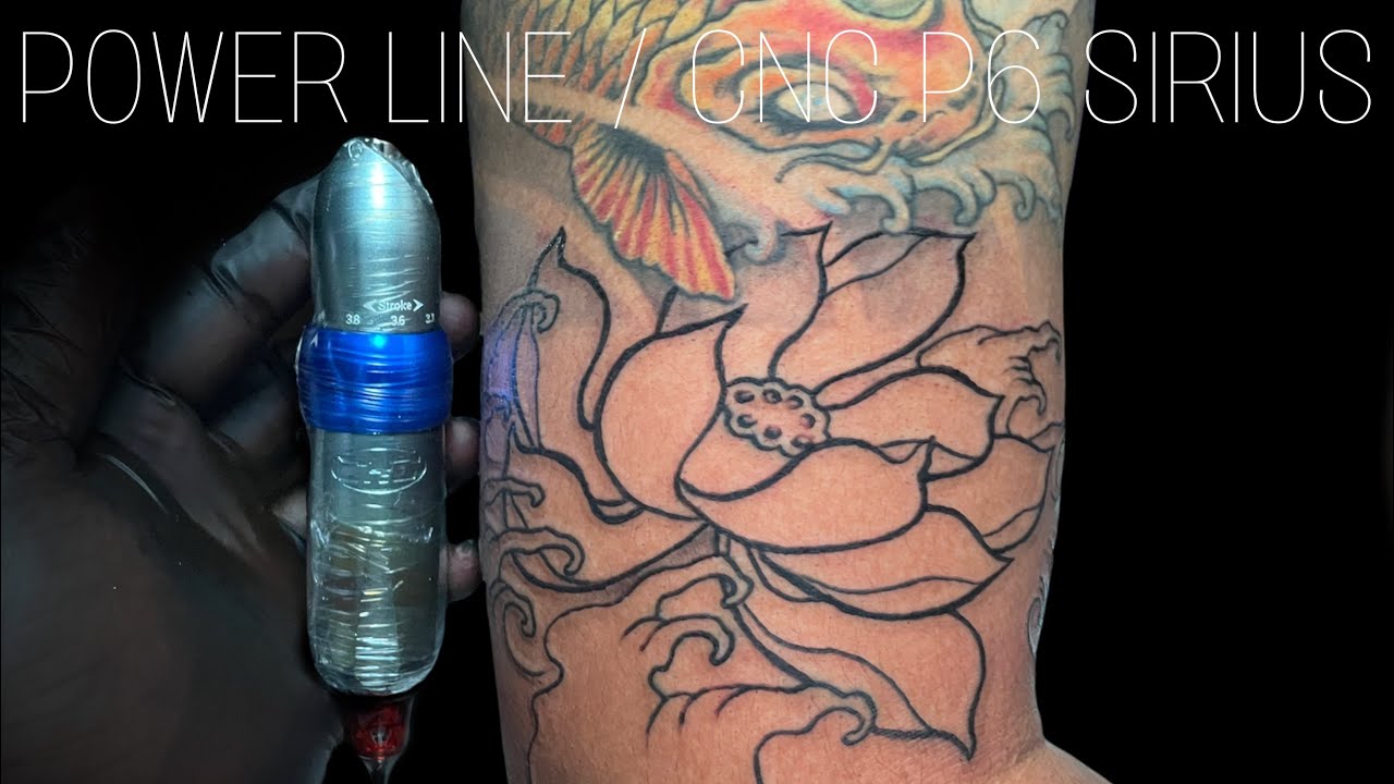 Real time tattoo tutorial / How to make power lines / Cnc P6 Sirus ...