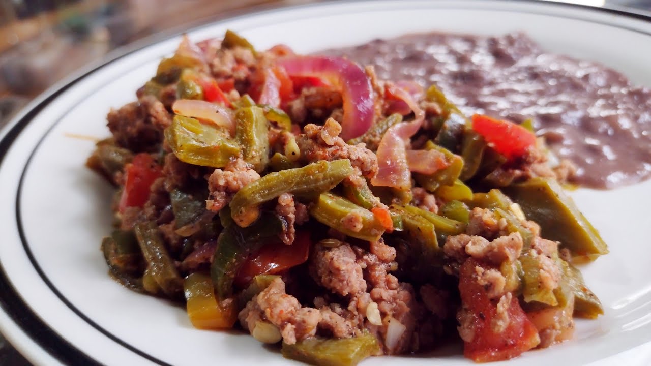 NOPALITOS CON CARNE MOLIDA PLATILLO MEXICANO - YouTube
