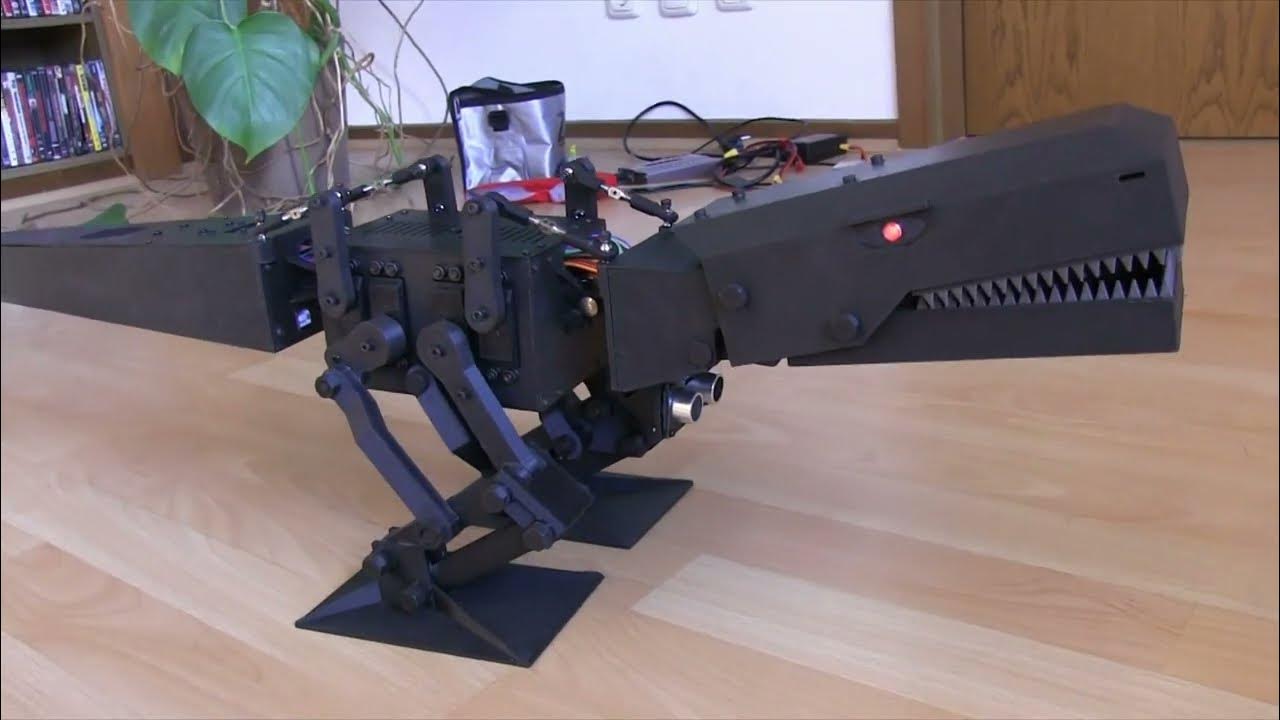 Robosaurus T-Rex-800 - Dinosaurier-Roboter mit Headbanger-Modus - Arduino Robot - YouTube