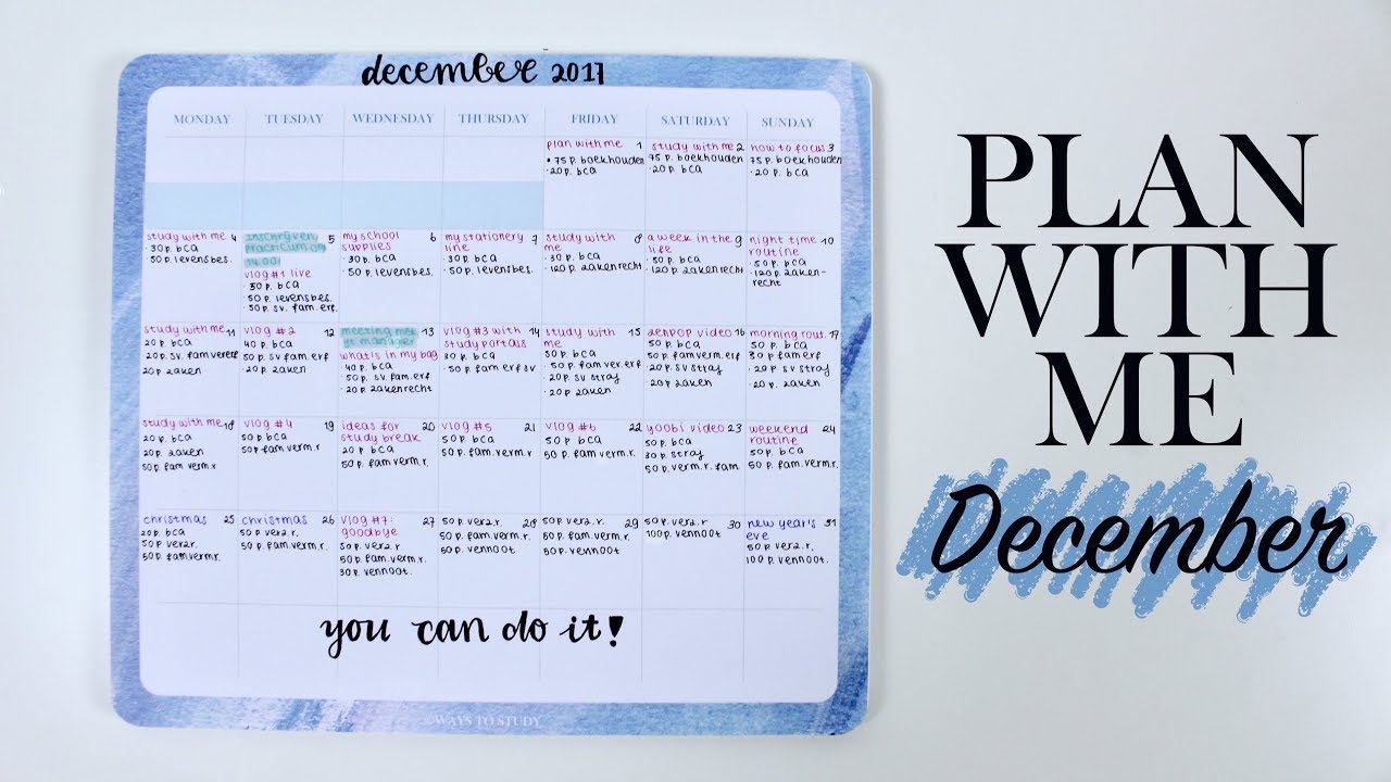 PLAN WITH ME | DECEMBER STUDY MONTH - YouTube