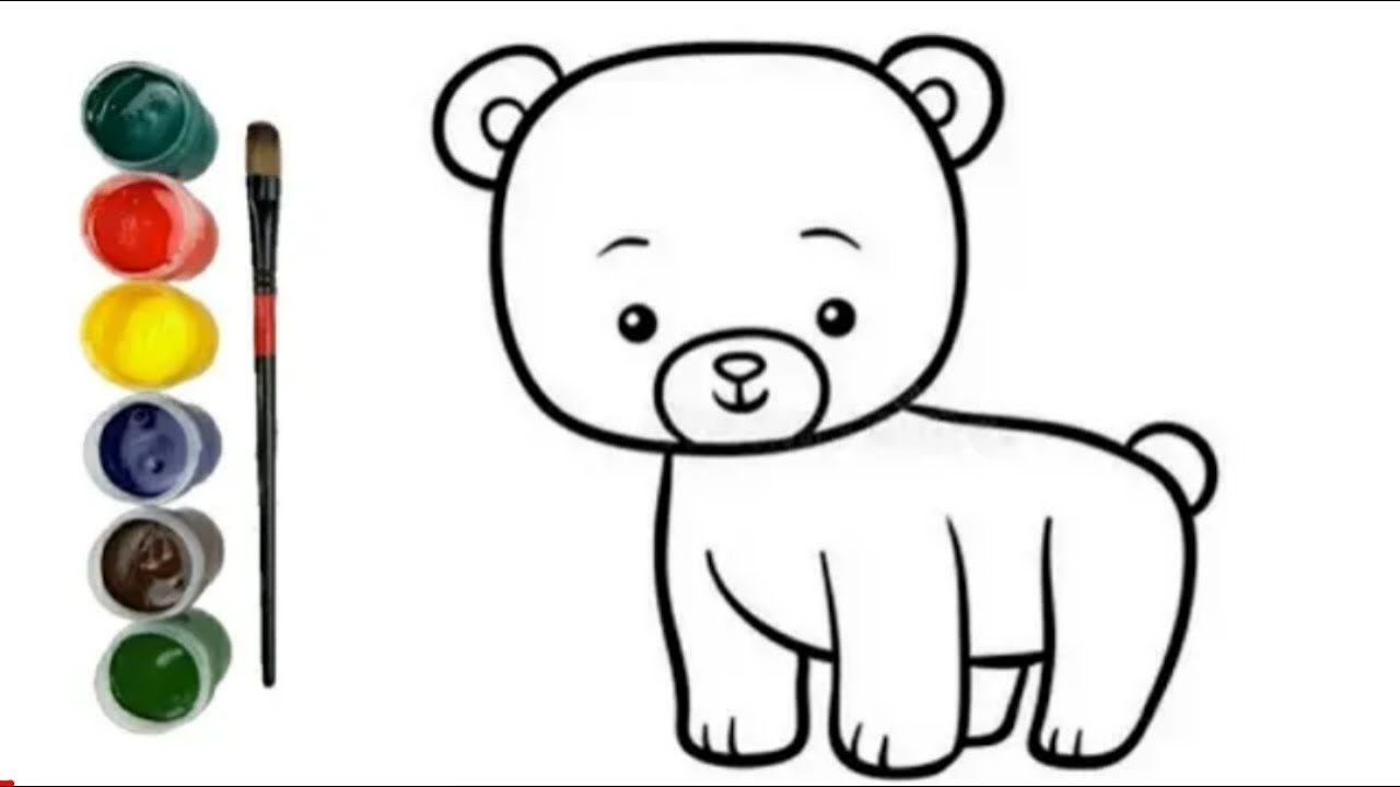 How to draw a bear the art of coloring Cara menggambar beruang seni ...