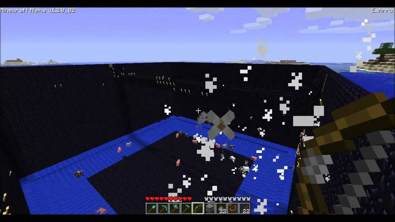 Minecraft TNT arrows machine gun VS mobs - YouTube