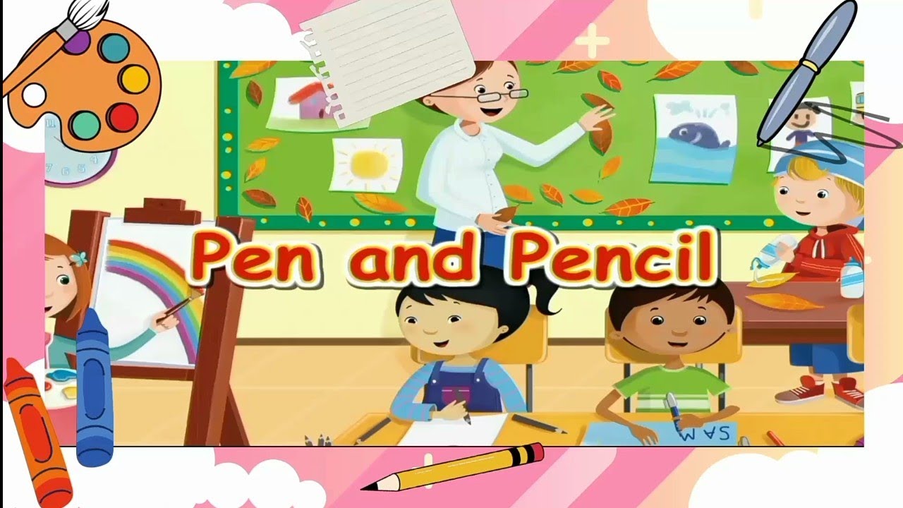 Class Room Objects chant and vocabulary song | Pen And Pencil English ...