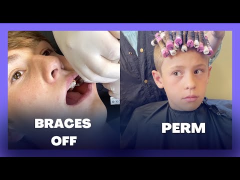 Jake and Sam's Big Change - Braces off!! Boys Perm! - YouTube