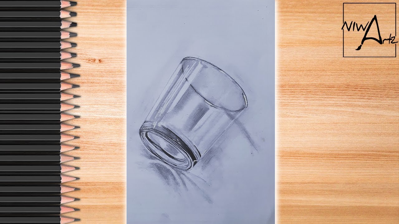 Drawing Realistic Glass | Drawing 3D | Time Lapse | Niwa ArtZ - YouTube