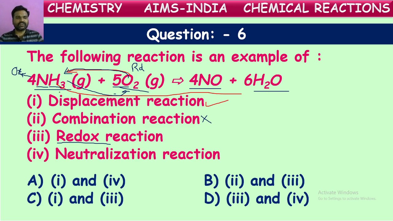10TH - CHEMICAL REACTIONS - PART - 05 - ASSESMENT - YouTube
