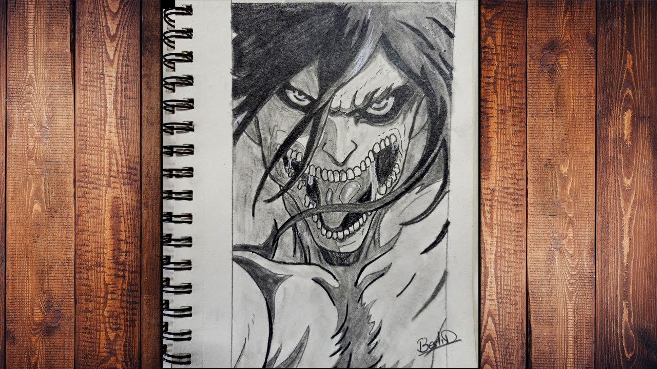 Attack Titan Pencil Drawing Timelapse | Eren Jaeger | Attack on Titan ...