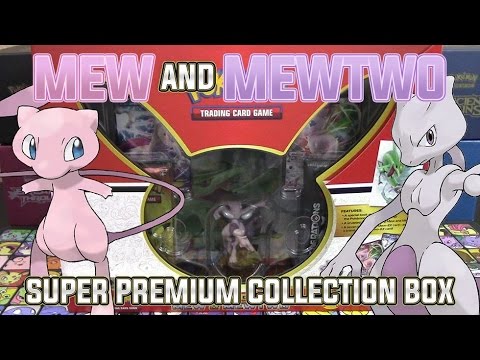 OPENING A MEW AND MEWTWO SUPER PREMIUM COLLECTION BOX OF POKEMON CARDS ...