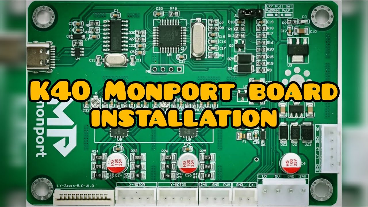 Monport Motherboard install for K40 Laser (Ribbon cable version) - YouTube