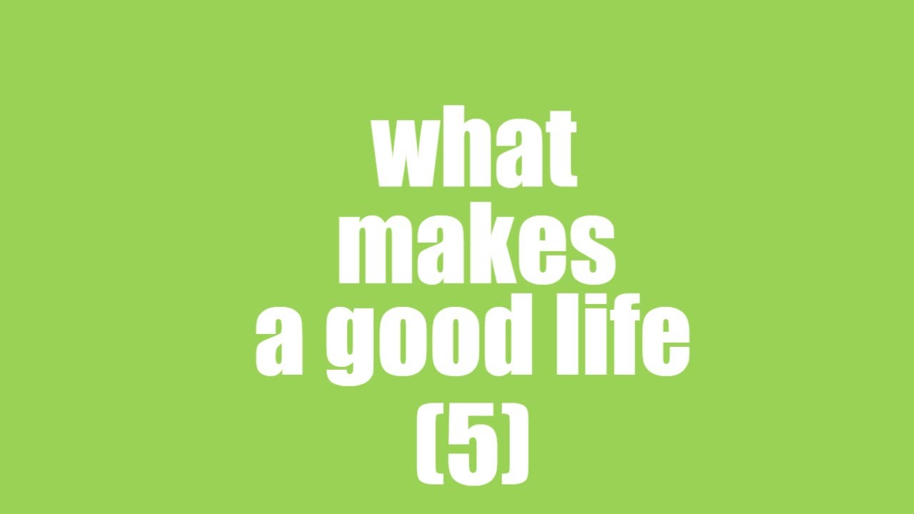 What makes a good life - Principles to live by - YouTube