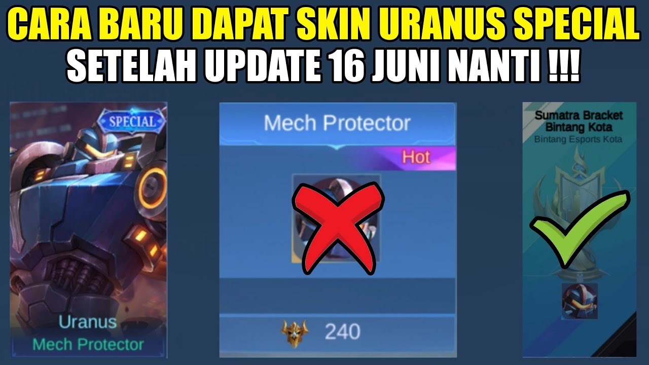 TRIK DAPAT SKIN URANUS MECH PROTECTOR MLBB! CARA DAPAT SKIN SPECIAL ...