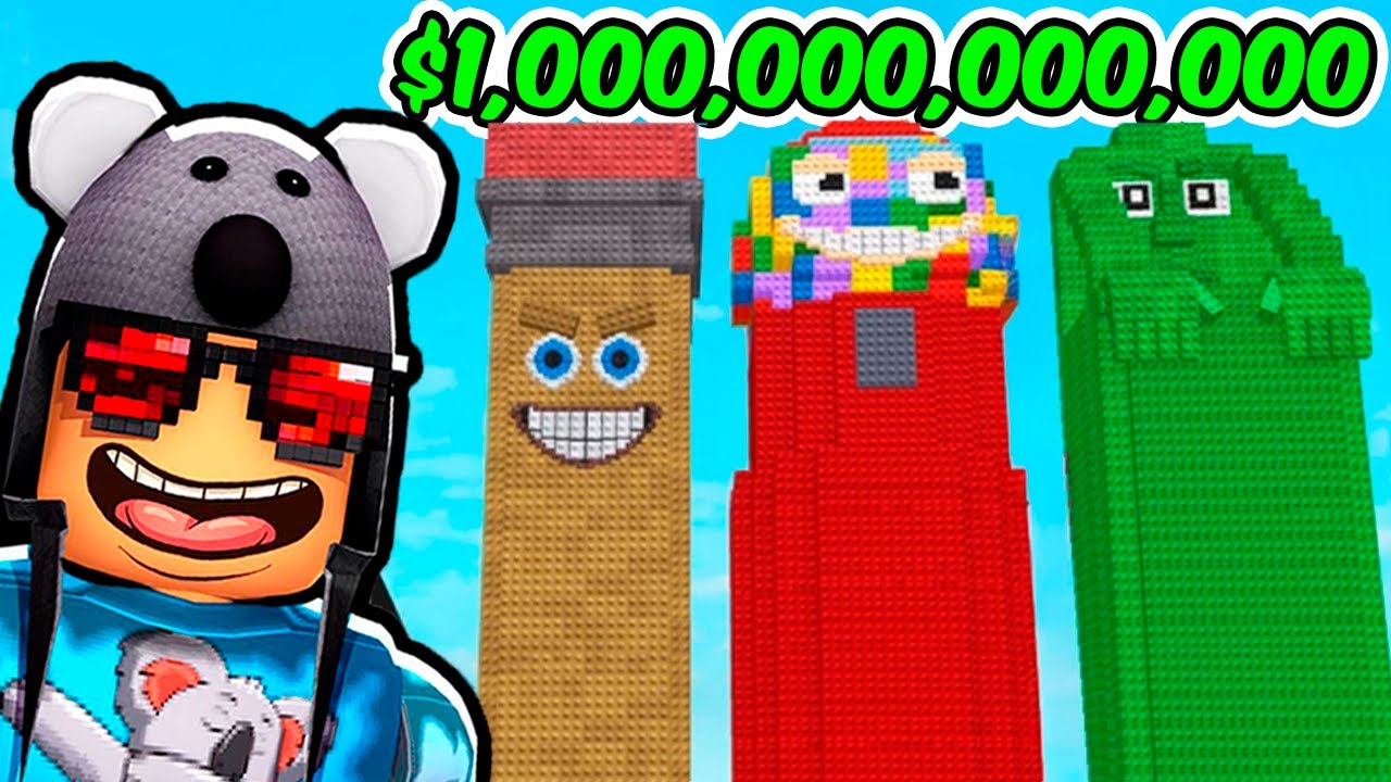 $0 to $1 TRILLION MEGA TOWER in Roblox Build a Tower! - YouTube