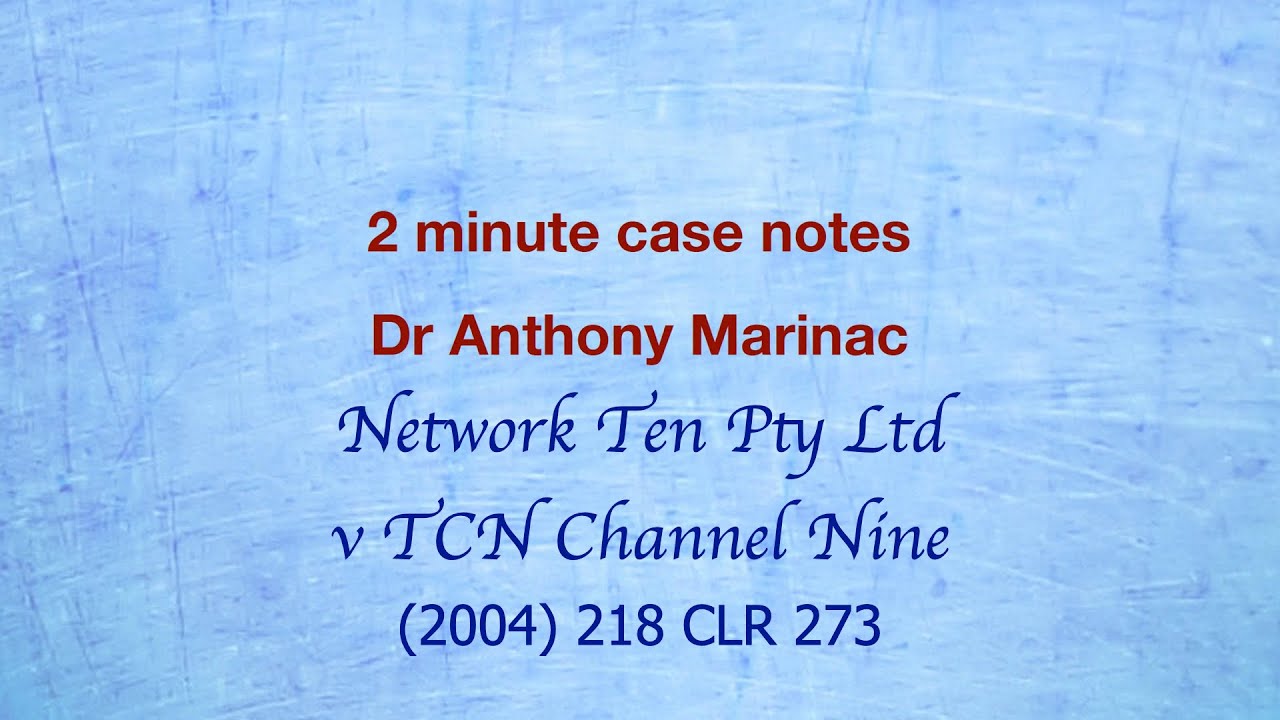 Network Ten v TCN Channel Nine (statutory interpretation and historical ...