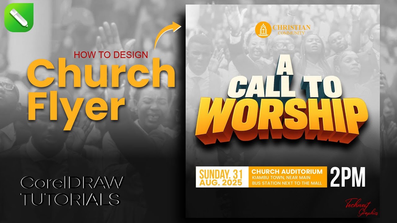 HOW TO DESIGN A CHURCH FLYER IN COREL DRAW | STEP BY STEP TUTORIAL | A ...