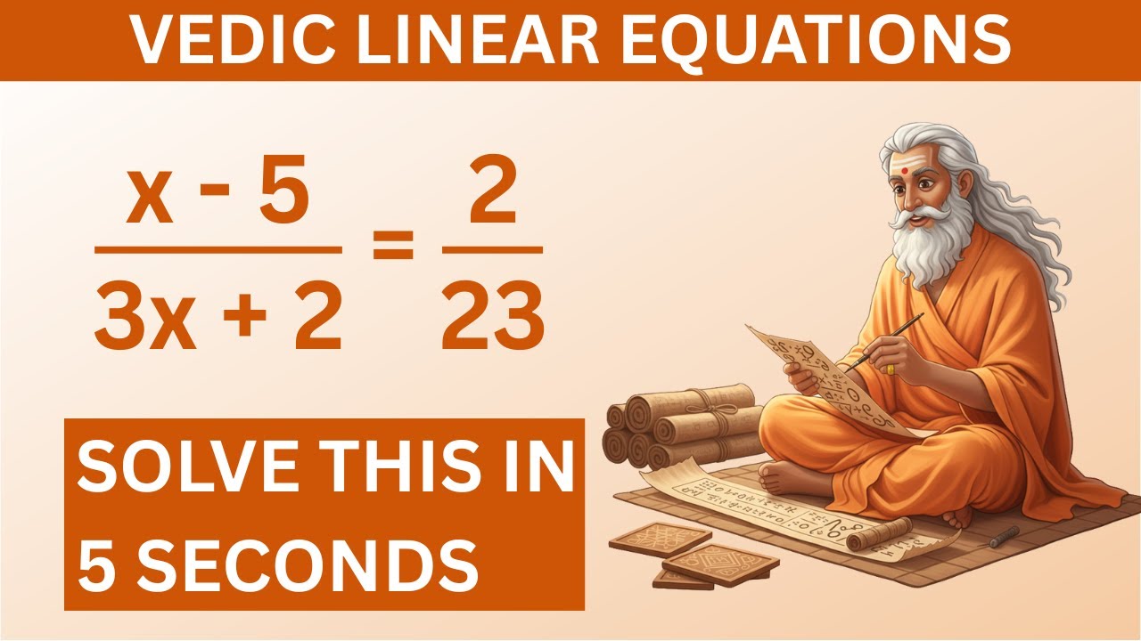 Want to Solve Linear Equations Fast? Watch This VEDIC MATHS Method ...