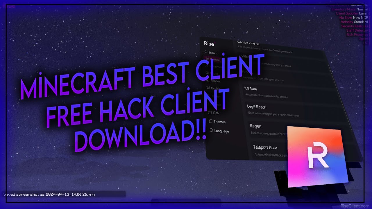 MİNECRAFT BEST HACK CLİENT RİSE 6.1.24 | MİNECRAFT EN İYİ HILESİ! - YouTube