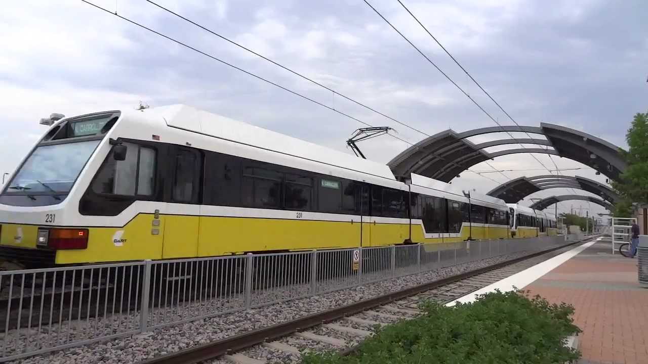 Dallas Area Rapid Transit - 3-car Green Line Train @ Trinity Mills ...