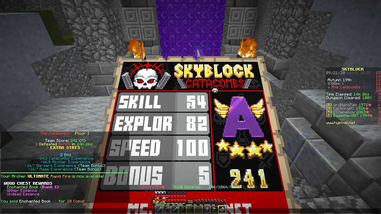 Hypixel Skyblock Dungeons grinding floor 1 - YouTube