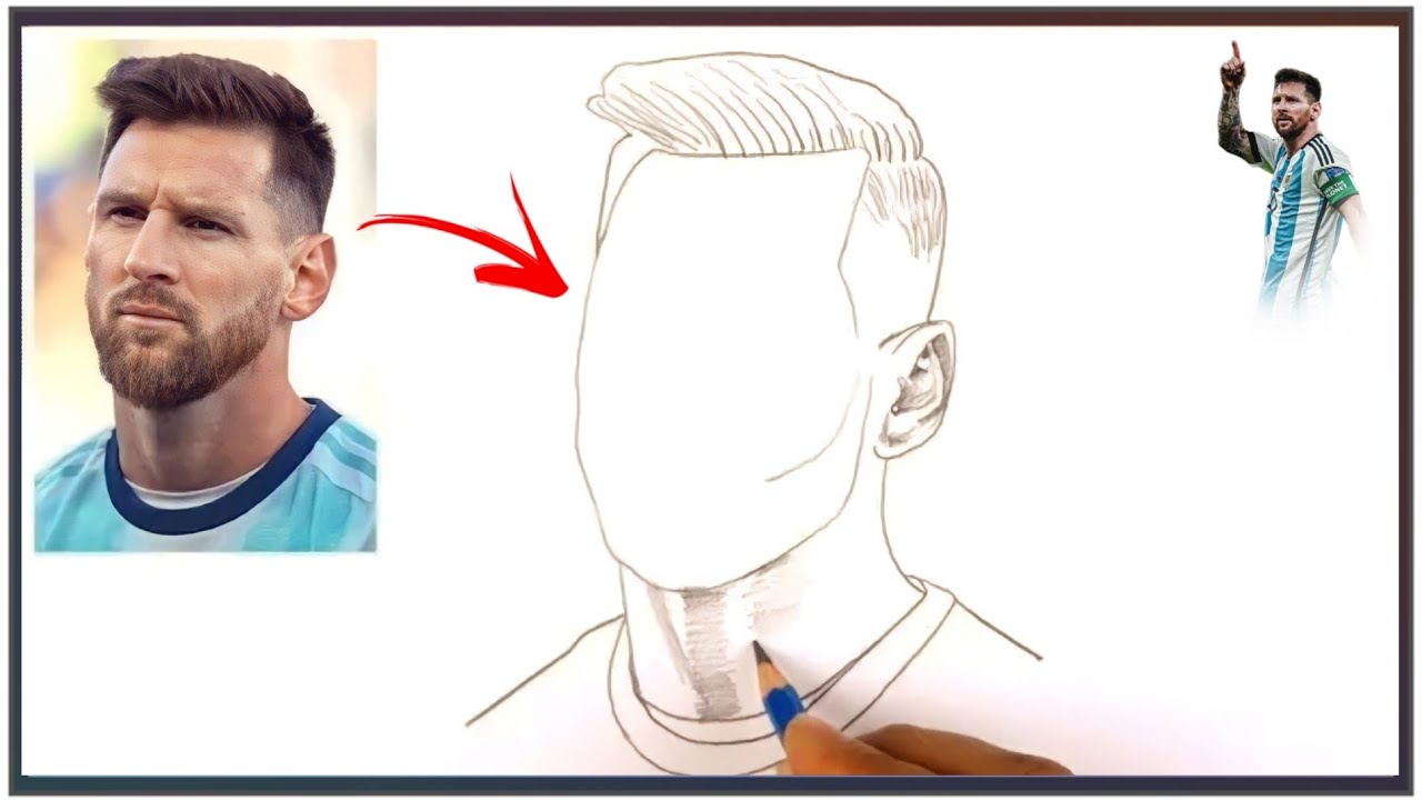 How to draw Lionel Messi | Drawing of mess | easy pencil sketch of ...