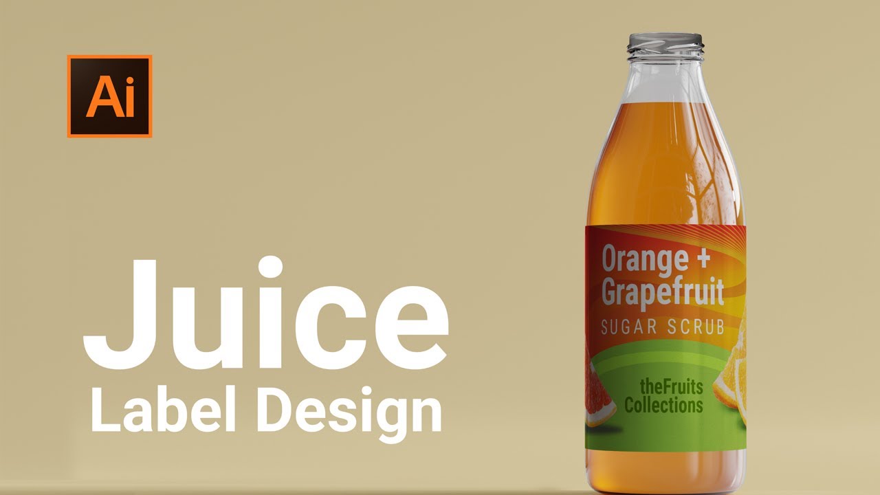 Juice Label Design | Adobe Illustrator - YouTube