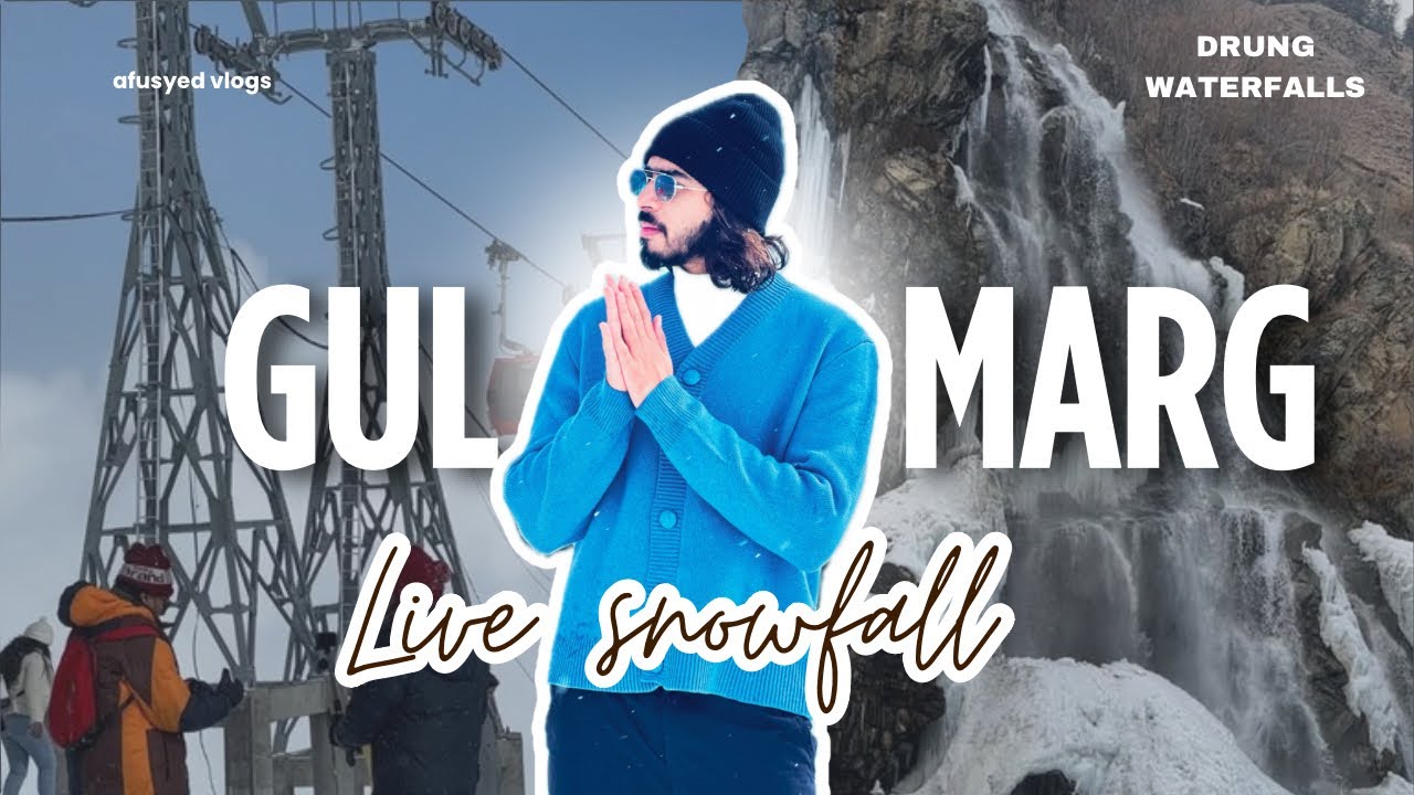 Live snowfall in Gulmarg | drung waterfalls | Kashmir | travel | Telugu ...