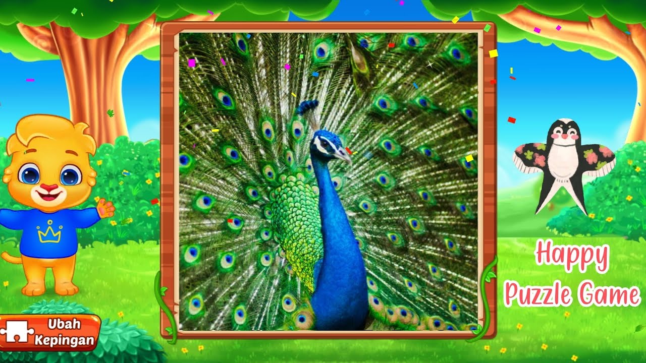 Menyusun puzzle gambar burung merak #happypuzzlegame #animalpuzzles ...