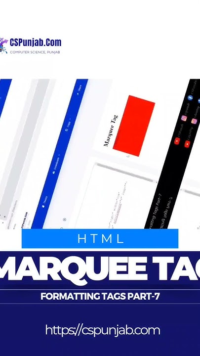 Scrolling Text | Marquee | Formatting Tags in Punjabi | Part-7 | HTML CSPunjab.Com #short #7 ...