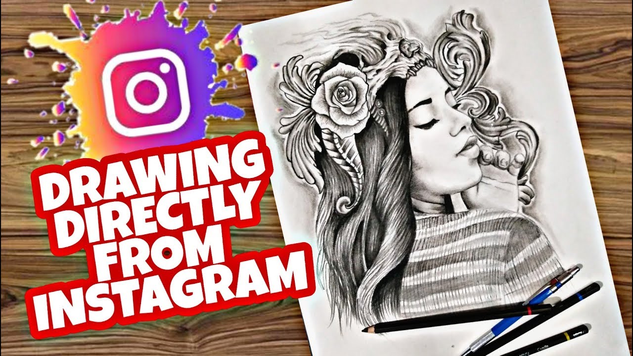 DRAWING DIRECTLY FROM INSTAGRAM | TIMELAPSE | DRAWING CHALLENGE IN ...