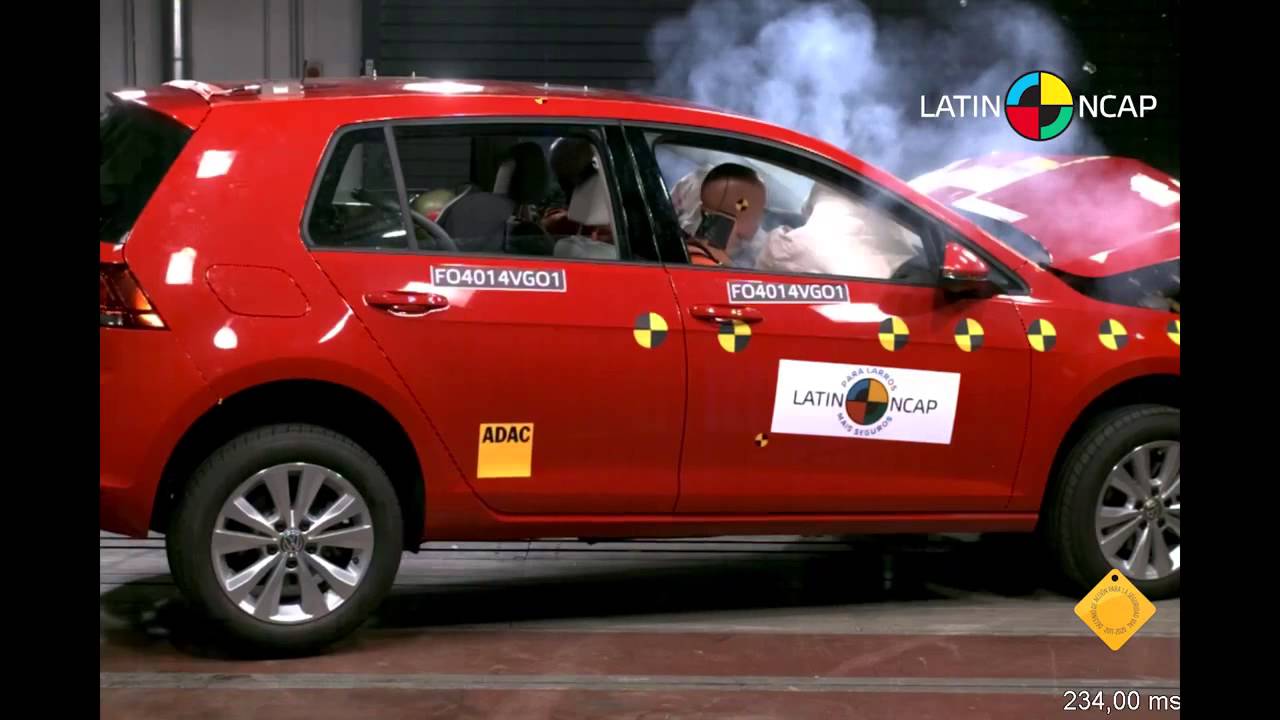 Crash Test- Volkswagen Golf VII (7 Airbags) - Latin NCAP - YouTube