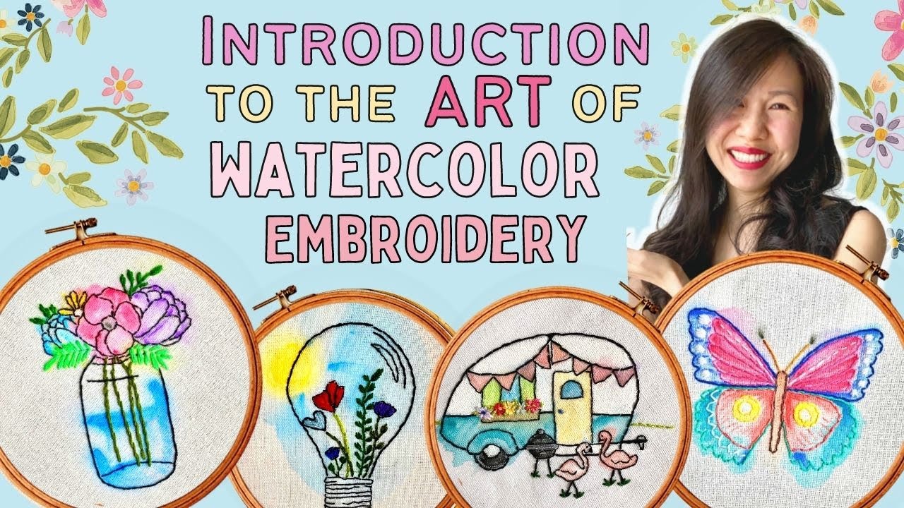 Water-colour hand embroidery for beginners | Learn how to apply ...