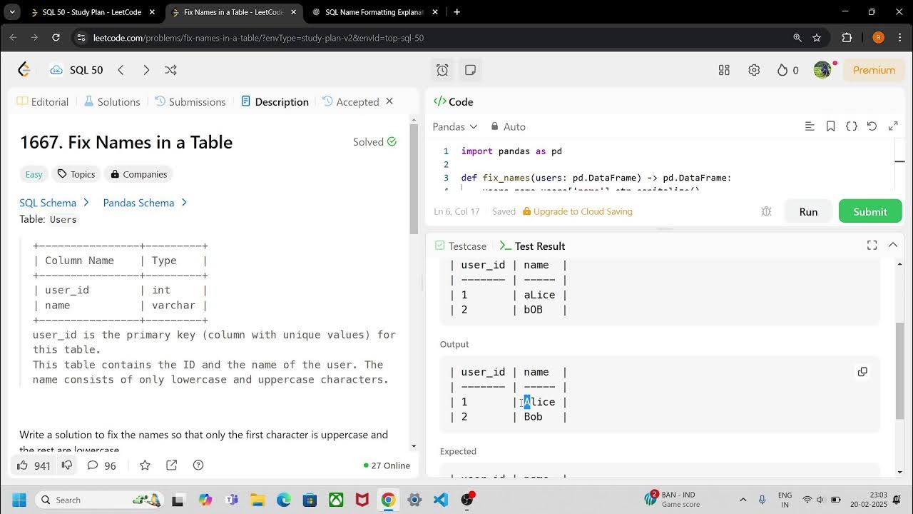 Leetcode Fix Names in a Table SQL and Pandas | Problem 44 - YouTube