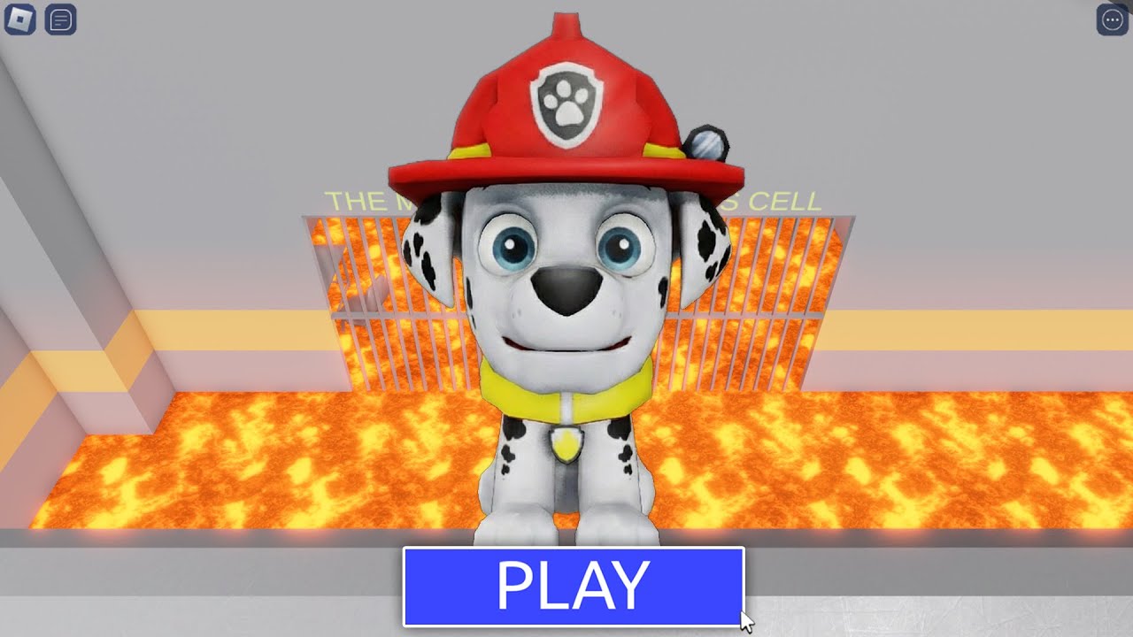 PAW PATROL MARSHALL NEEDS HELP! PRISON RUN BARRY LAVA! #roblox #obby ...