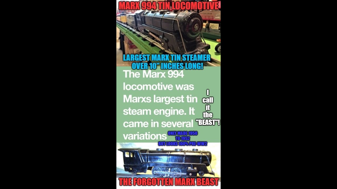 MARX 994 Steam Locomotive train & Floor Layout - YouTube