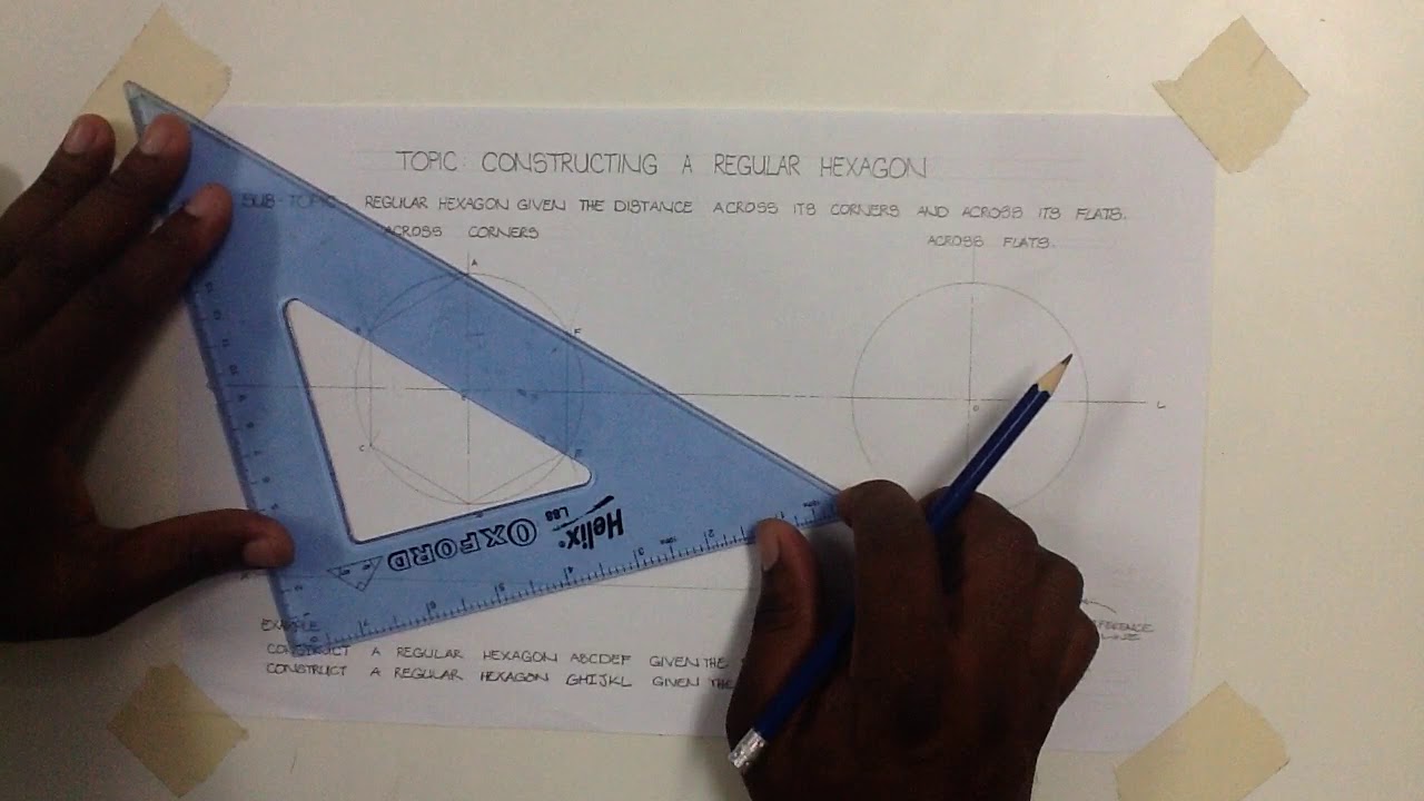 Regular hexagon Across Corners and Across Flats methods - YouTube