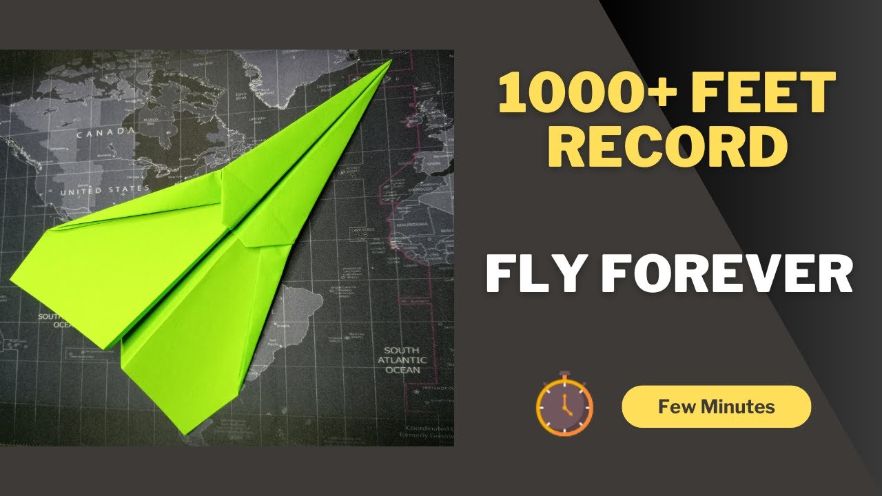How to fold easy paper airplane to fly forever & not fall all day | The ...