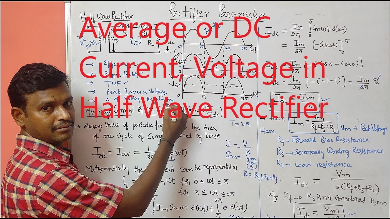 Average or DC Current, Voltage in Half Wave Rectifier - YouTube