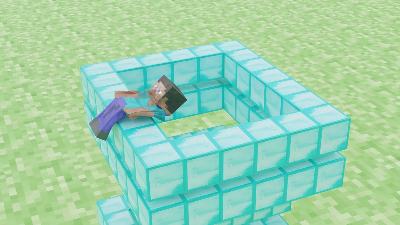 Minecraft - HOW LONG WILL STEVE FALL FOR? (Soft-Body Simulation) - YouTube