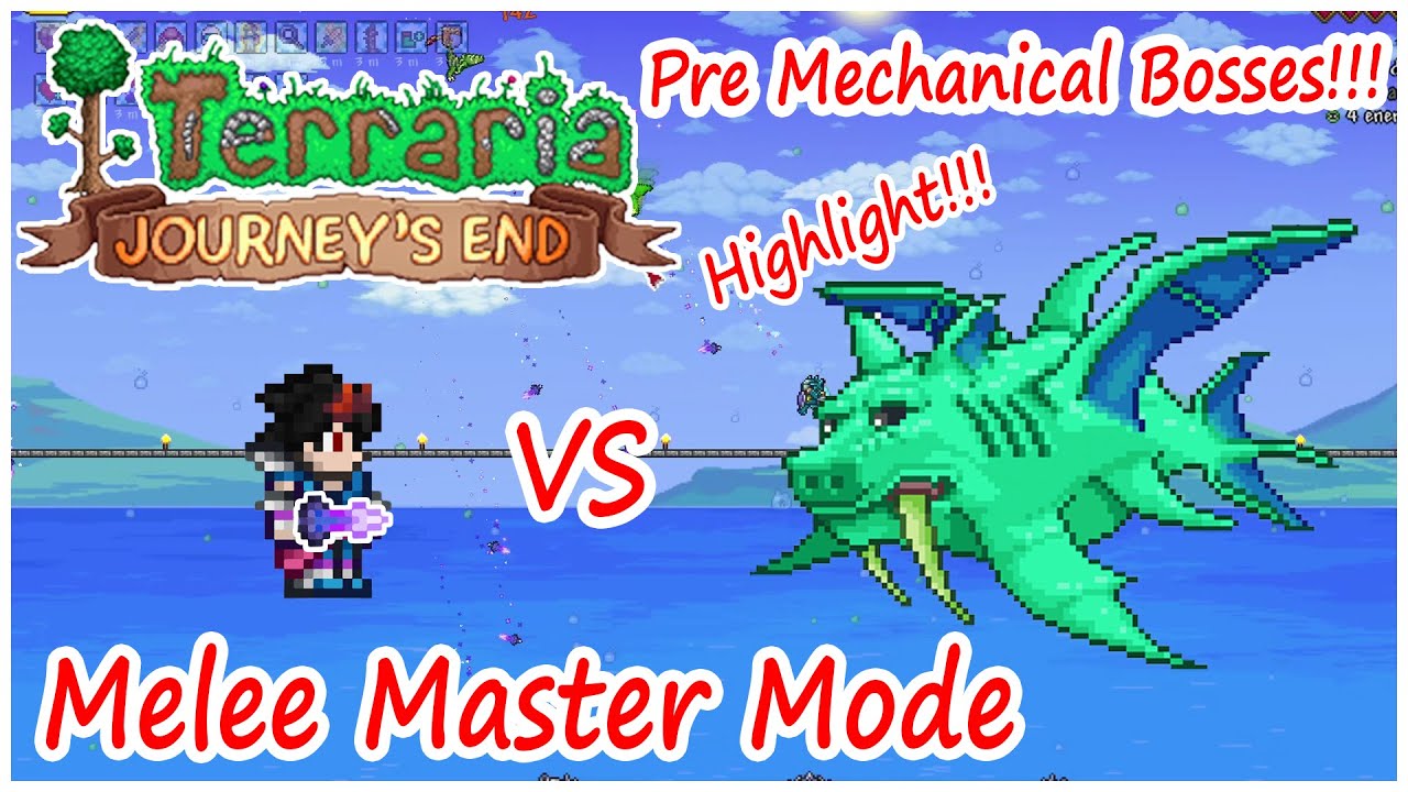 Terraria 1.4.4.9 Melee Highlights Duke Fishron Pre Mechaical Bosses ...