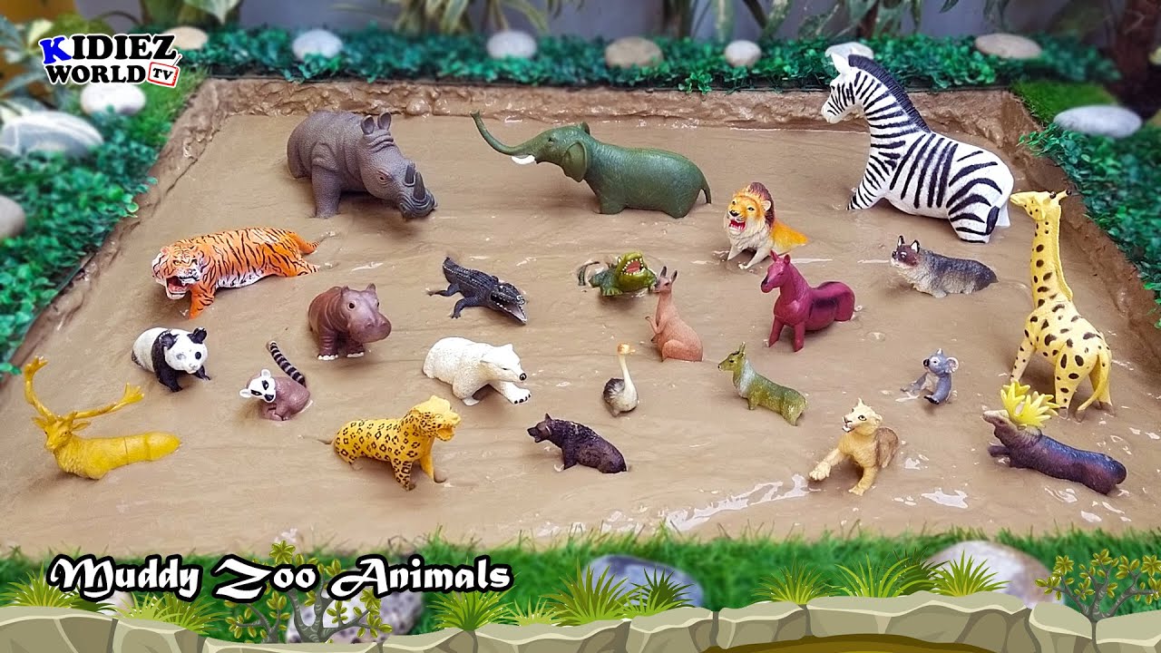 Muddy Zoo Animals for Kids | Discover, Learn, and Clean Plastic Toys ...