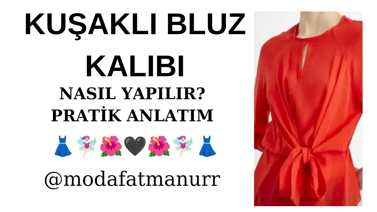 KENDİNDEN KUŞAKLI BLUZ KALIBI ÇIKARIYORUZ BİRLİKTE ️📐📏@Modafatmanurr # ...