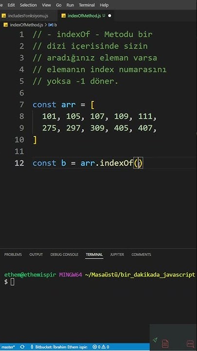 Javascript Indexof Method 1 Dakikada Öğren Youtube 