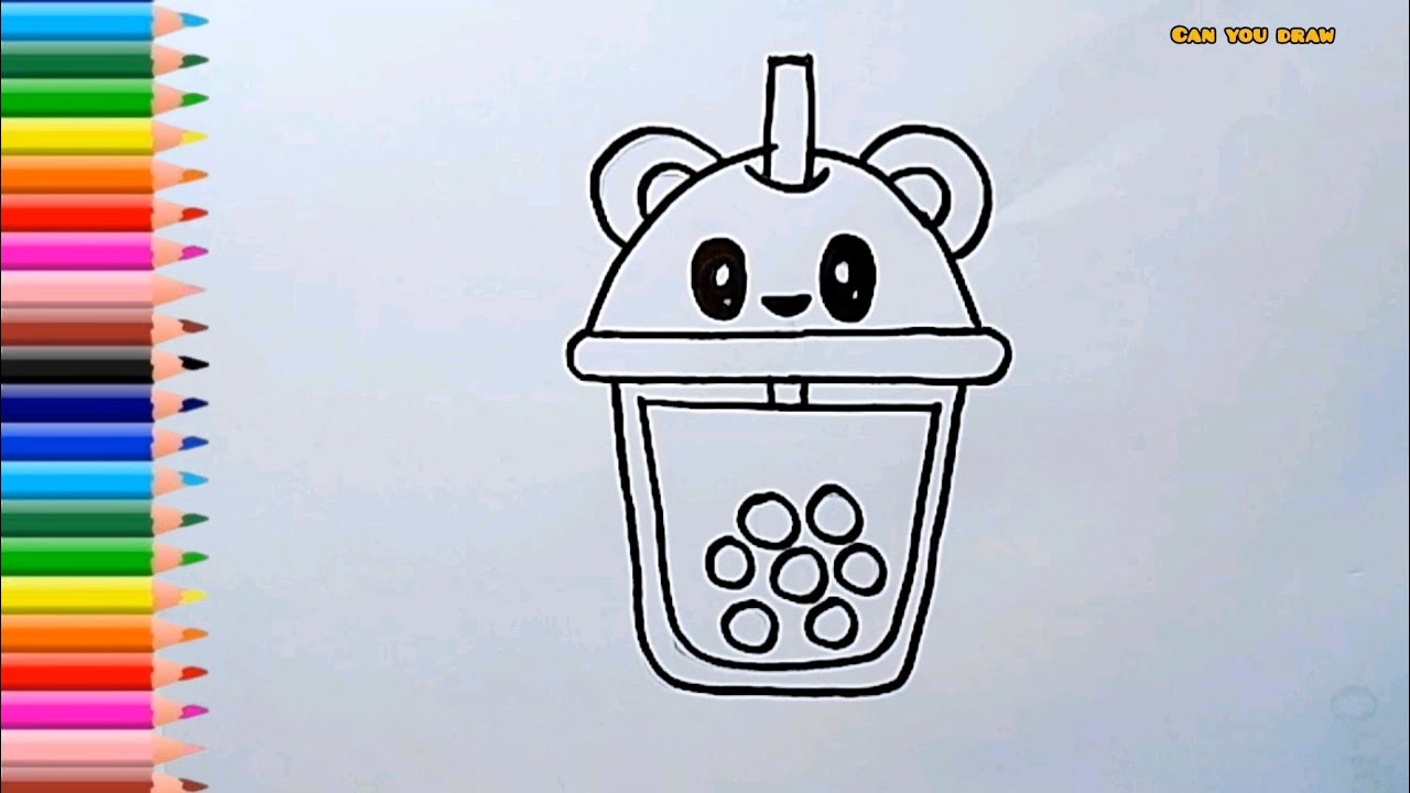some easy drawings | how to make drawing tutorial | Bubble tea Drawing ...